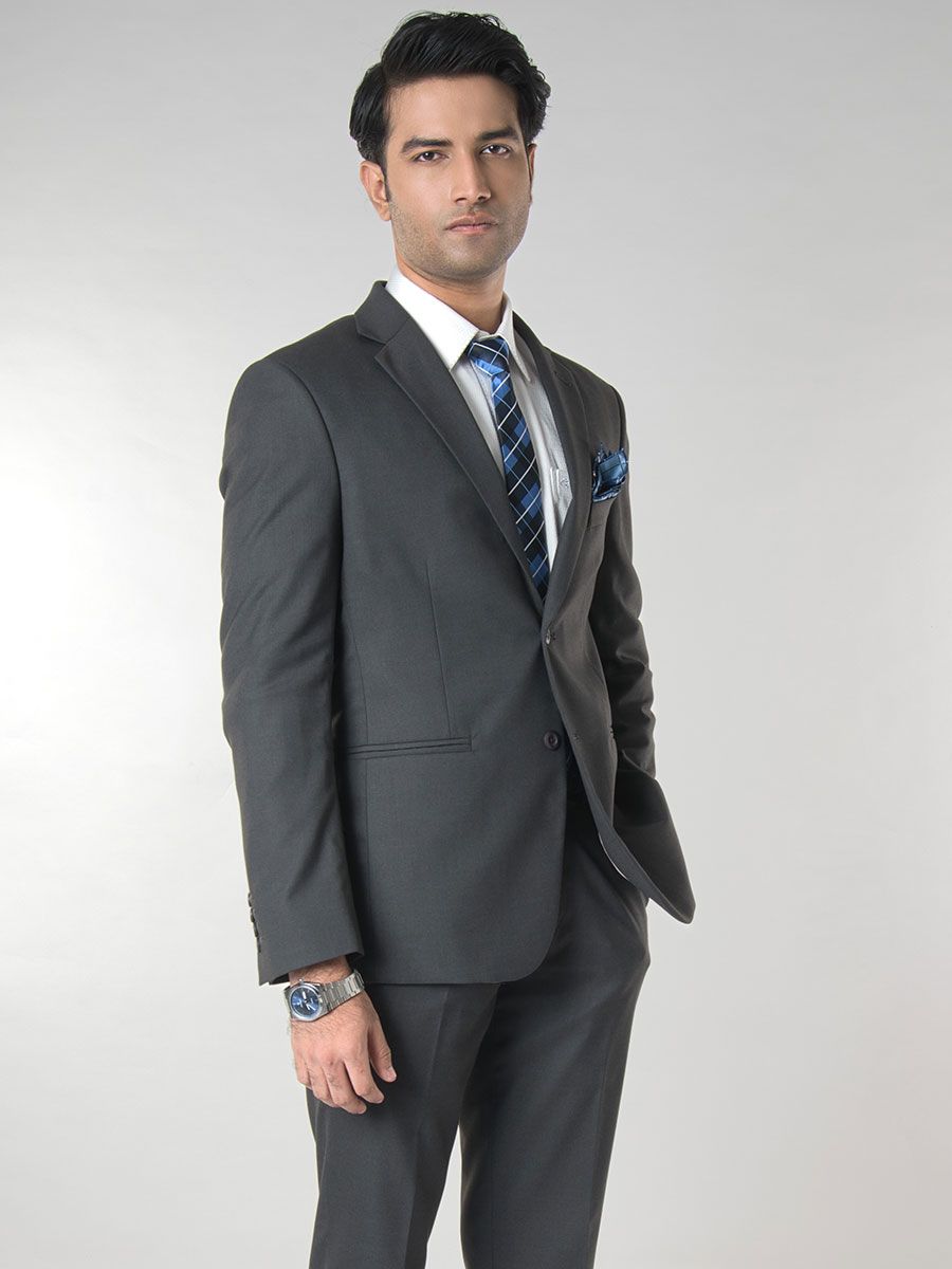 Mens Two Piece Textured Suit